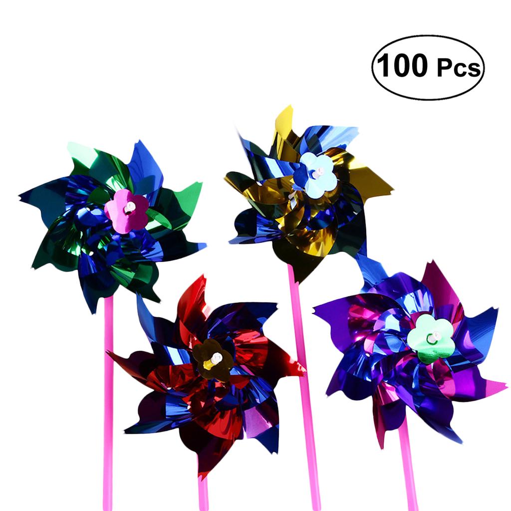 Buy 100-Piece Random Color Rainbow Pinwheel DIY Toy Party Pinwheels Pinwheels for Carnival Kids ...
