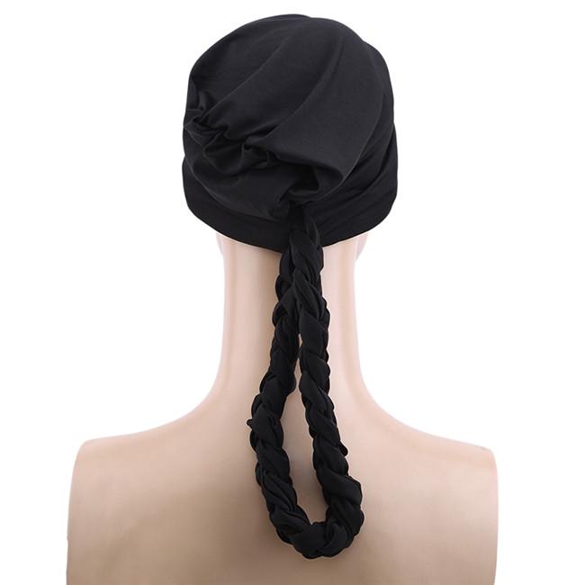 Buy Fashion African Style Women Solid Braided Bandanas Headwear Cap ...