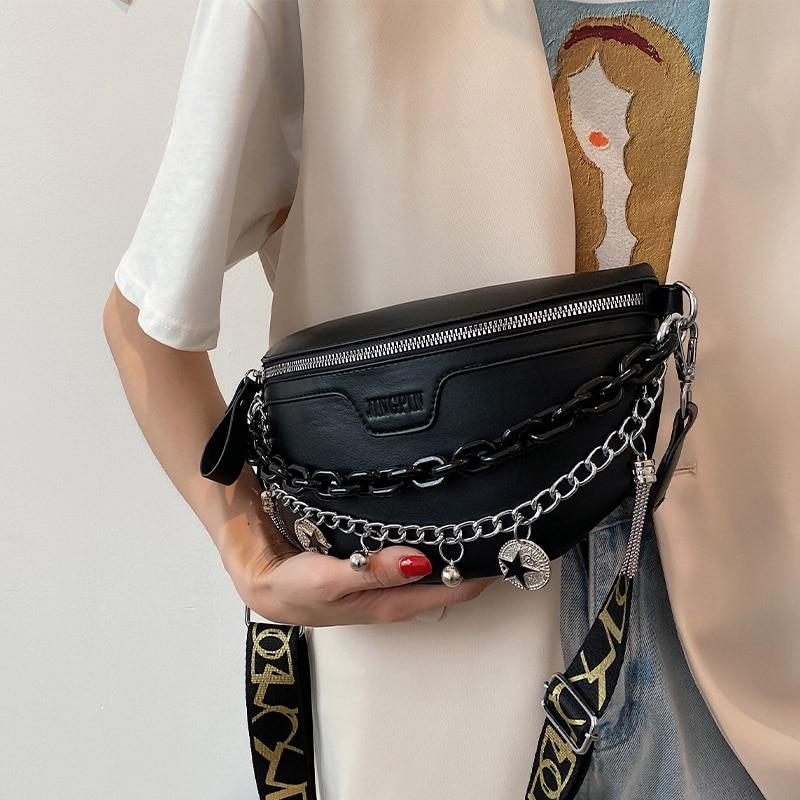 Cheap Solid Color Chain Small Fanny Packs For Women 'S Luxury Waist Bag ...