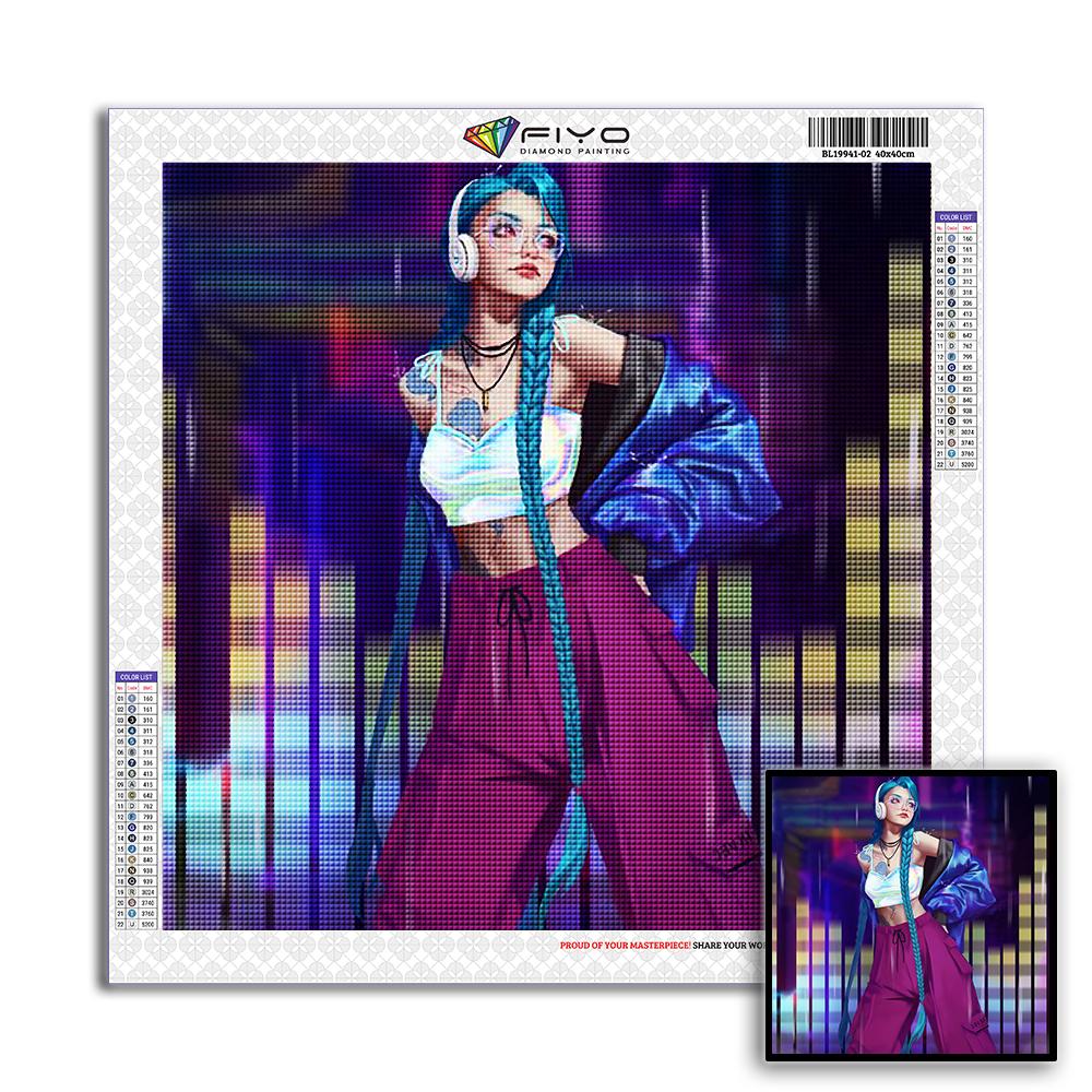 Buy 5D DIY Diamond Painting Cross Stitch Game Character Jinx Diamond ...