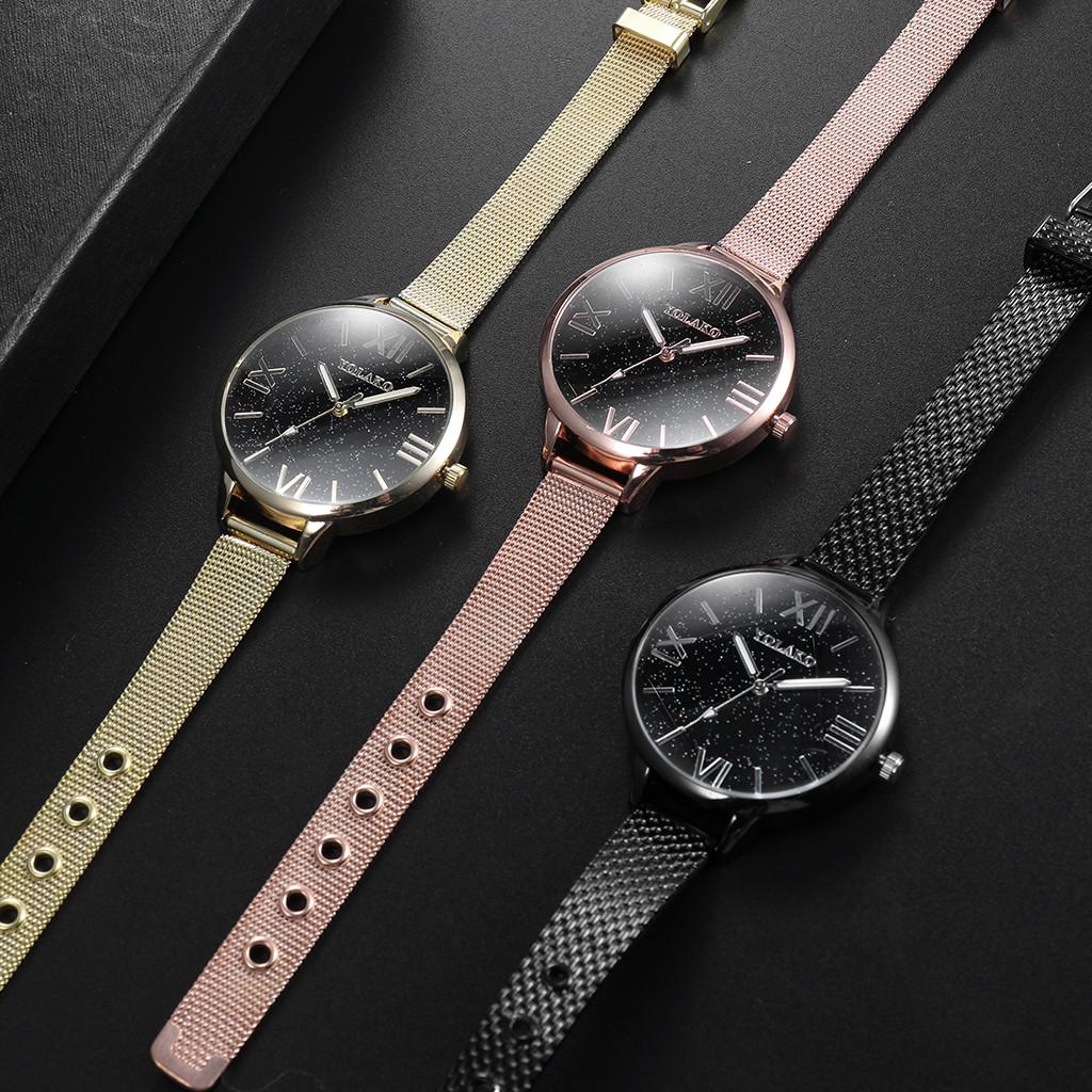 Buy YOLAKO New 2019 Fashion Starry Quartz Fine Mesh Belt Watch at ...