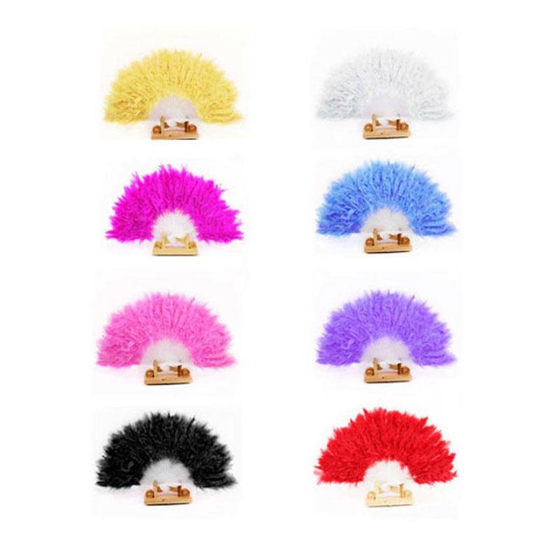 Buy Fashion Feather Fan Dance Props Hand Goose Feather Folding ...