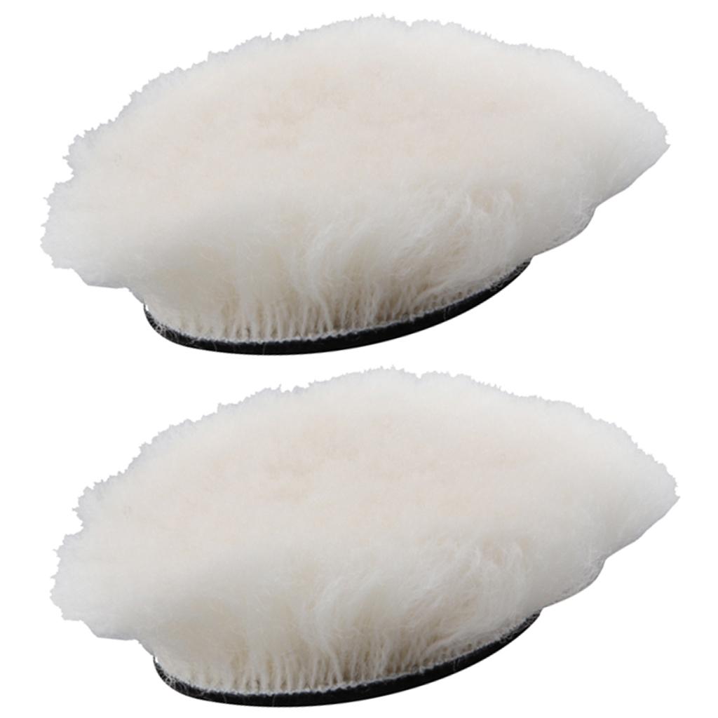 Buy 2pcs Wool Hook and Loop Back Polishing Pad Grip Buffing Bonnets 3 ...