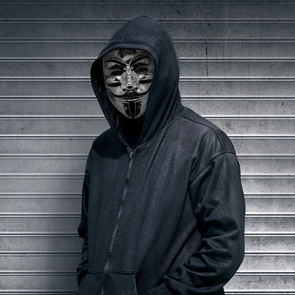Buy Hackers Mask White V For Vendetta Halloween Face Mask Costume ...