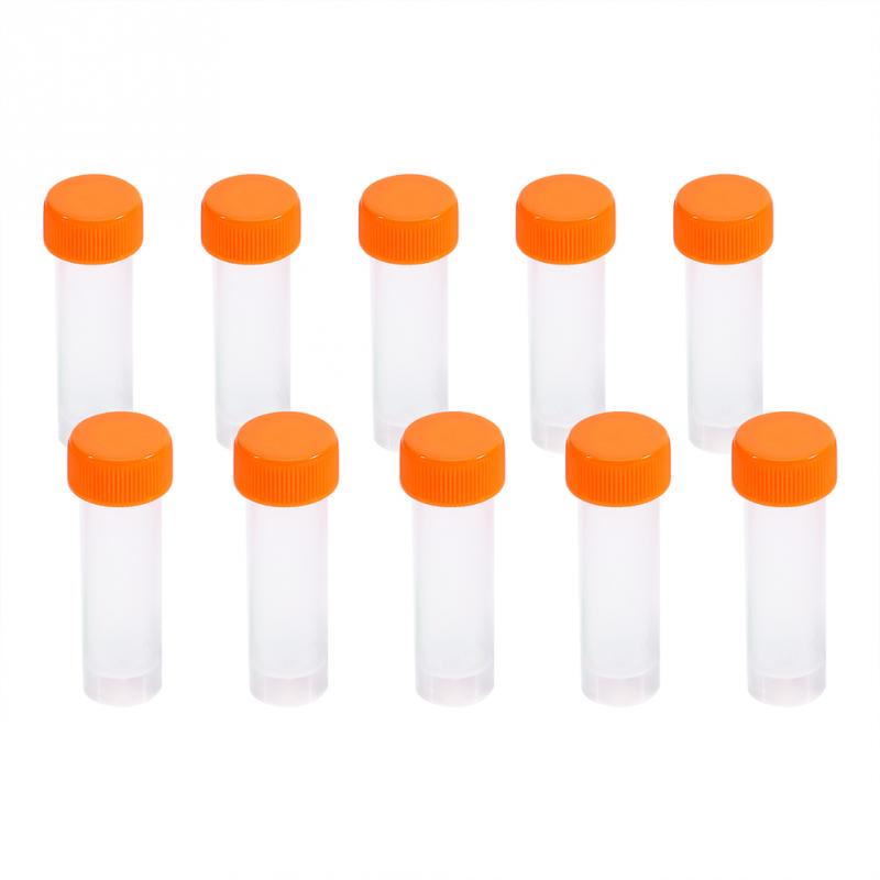 10pcs 5ml Plastic Frozen Test Tubes Vial Screw Seal Cap Pack Container ...
