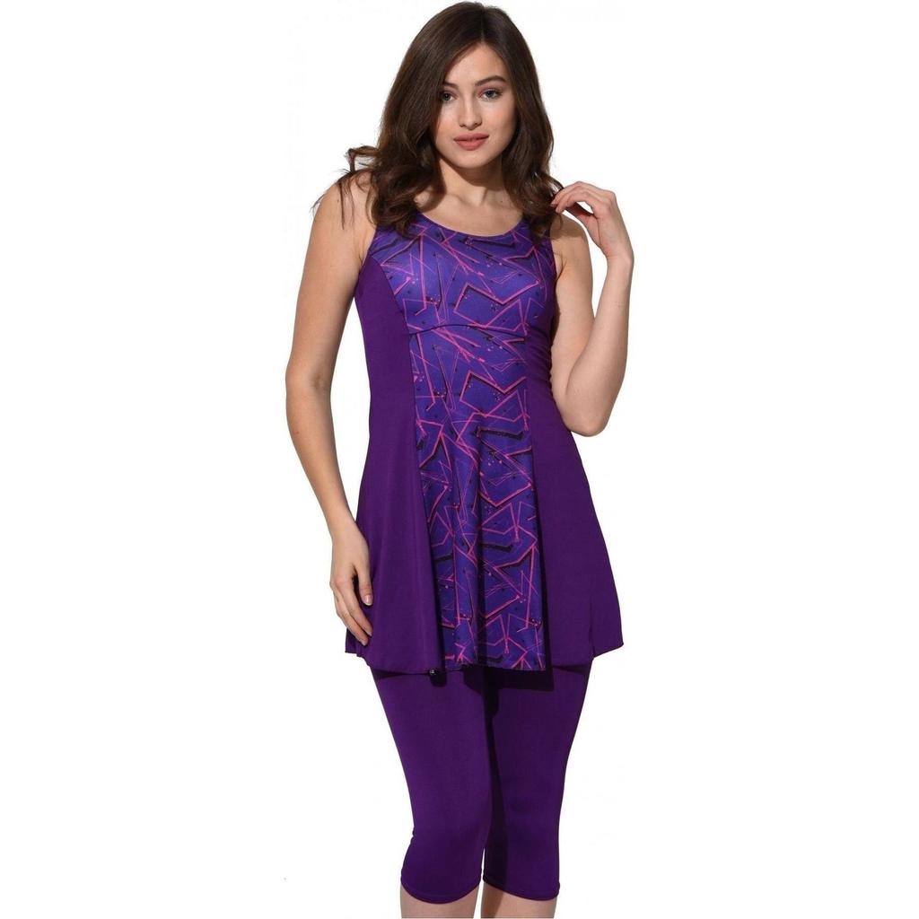 Satın Alın Modest Muslim Swimwear Burkini Islamic Swimsuit Purple