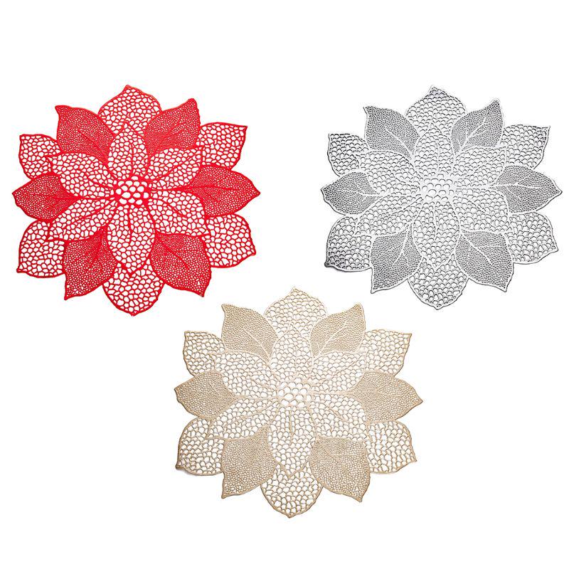 Lotus Flower Dining Tableware Pad Insulation Decorative Metallic ...