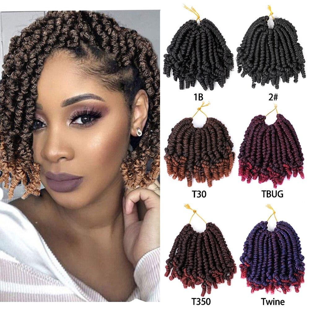 Buy 6 Inch Spring Twist Corchet Hair Pre-twisted Bob Bomb Twist Fluffy ...