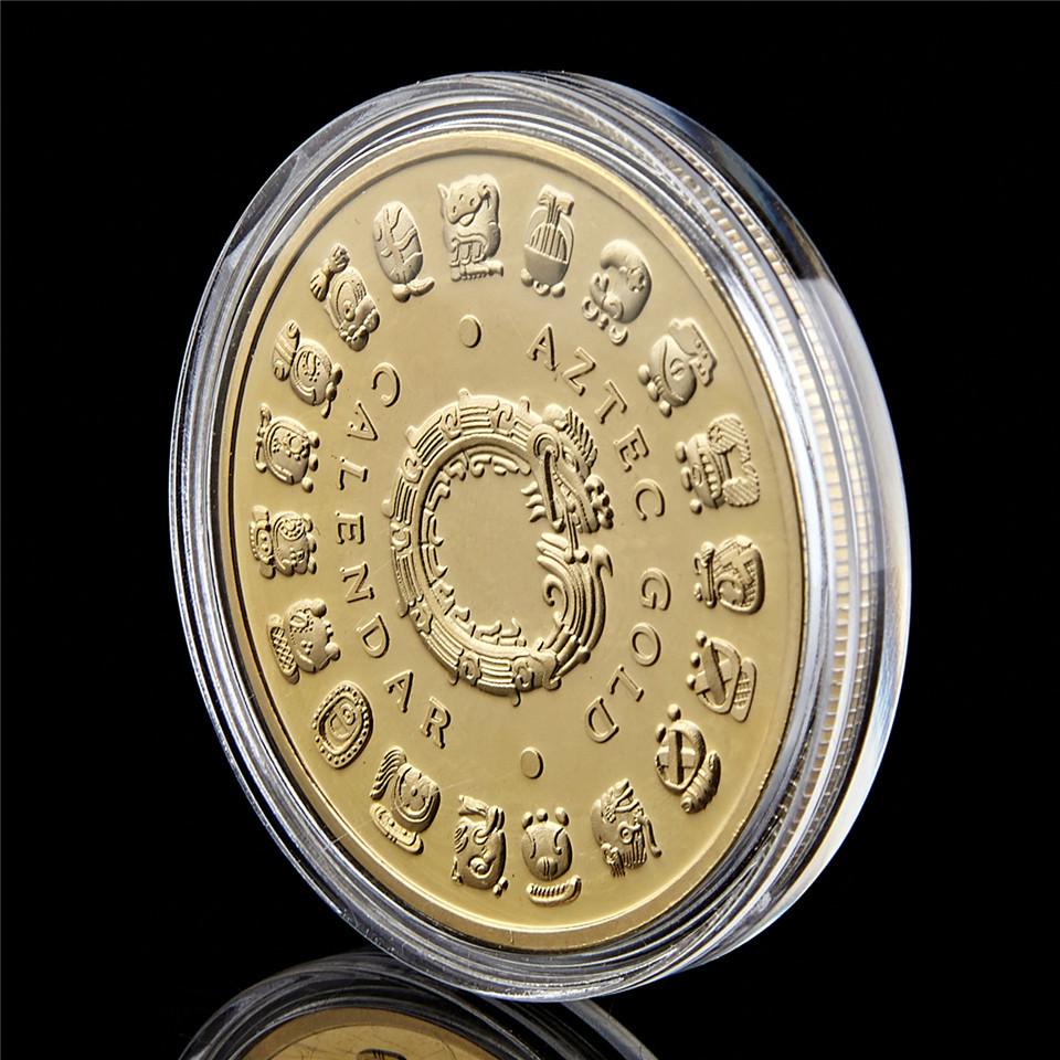 Buy Mexican Maya Aztec Calendar Prophecy Culture Gold Plated 999 ...
