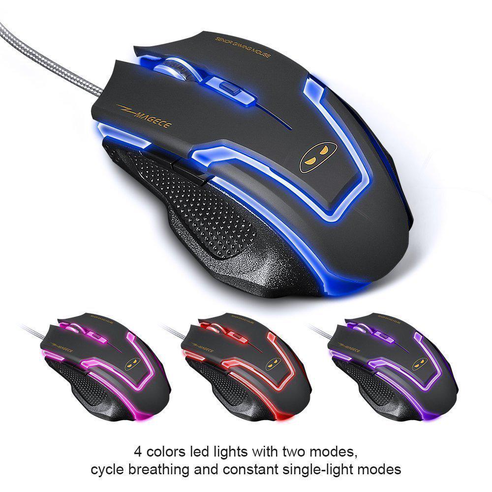 Buy MageGee G1 USB Gaming Mice 3500 DPI 4 Optical LED Colors Metal ...
