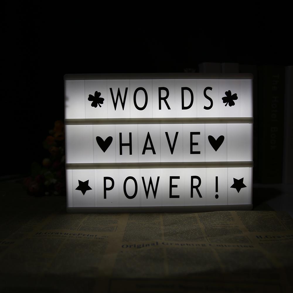 Buy A4 A6 LED Night Light Box Night Lamp DIY BLACK Cards Letter Light ...