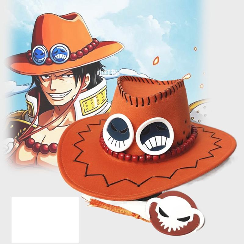 Buy One Piece Portgas D Ace Hats Anime Cosplay Cowboy Cap For Men Women ...