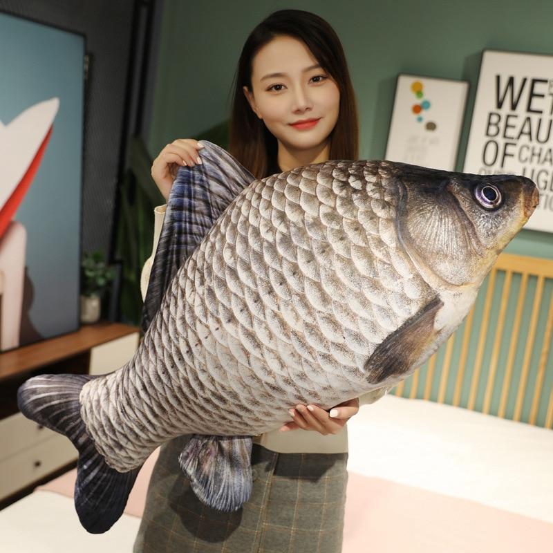 Buy Simulation Fish Plush Toys Pillow Realistic Tilapia Carp Bream Sofa ...