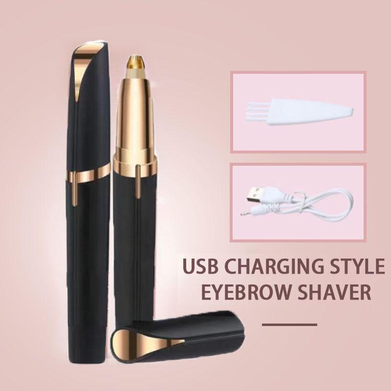 Buy Electric Eyebrow Trimmer USB Charging Painless Remover Brows Razor ...