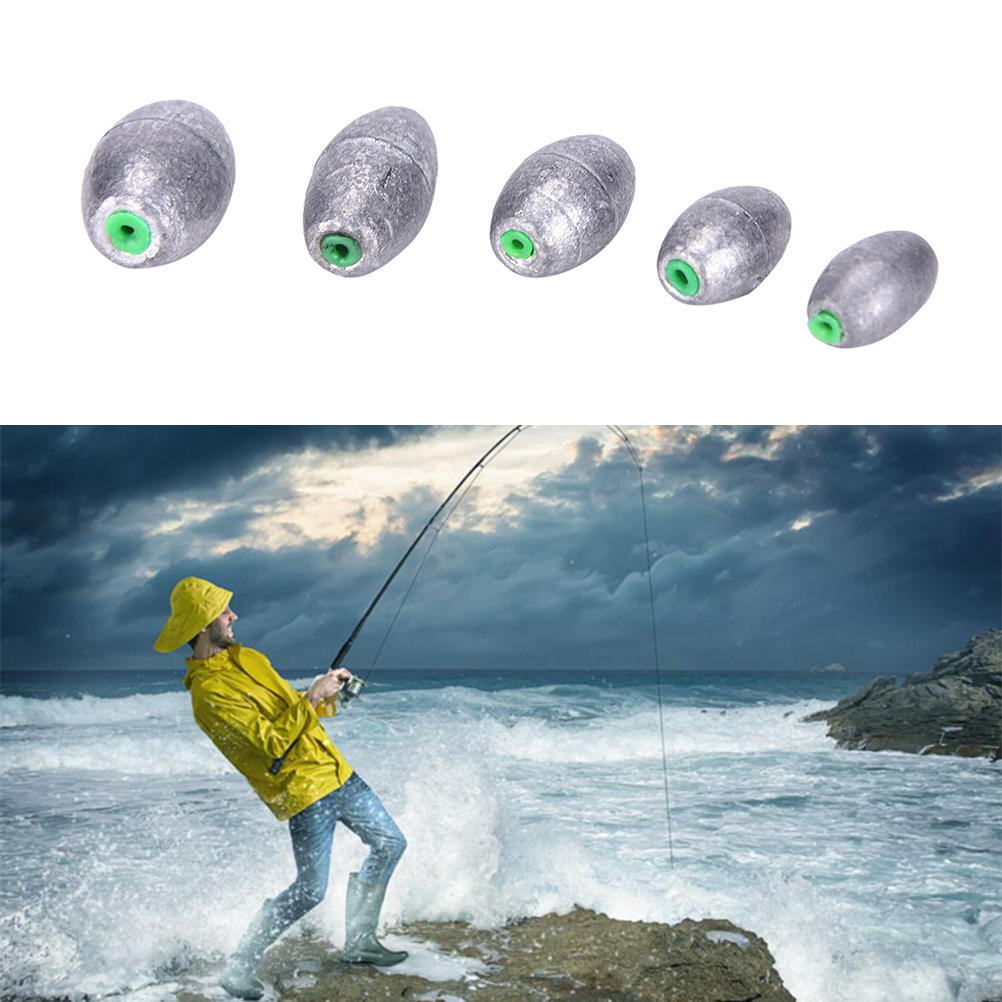Buy 10pcs Fishing Bean Shaped Oval Type Lead Split Shot Sinker at ...