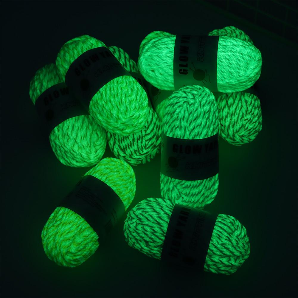 Functional Handmade Sewing DIY Knitting Wool Luminous Chunky Yarn Glow ...