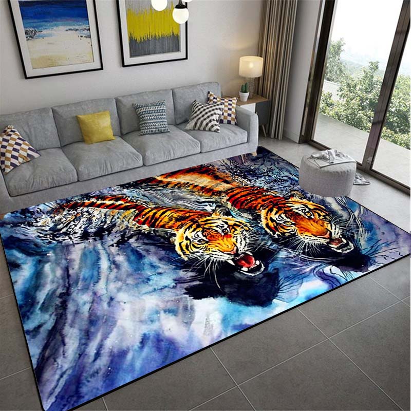 Cheap Leopard Tiger Non-slip Rugs for Living Room Comfortable Carpet ...