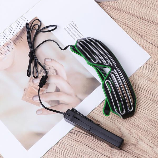 Buy 1pc Shutter Shade Glasses Luminous Voice Control LED Light Up Eye ...