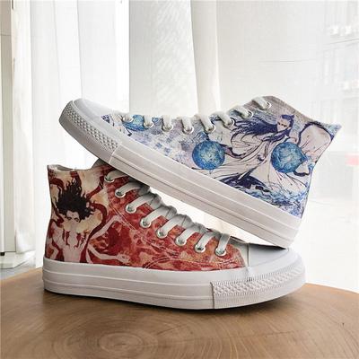 Wild Canvas Shoes High-top Men's Shoes Nezha Devil Comes To the World ...