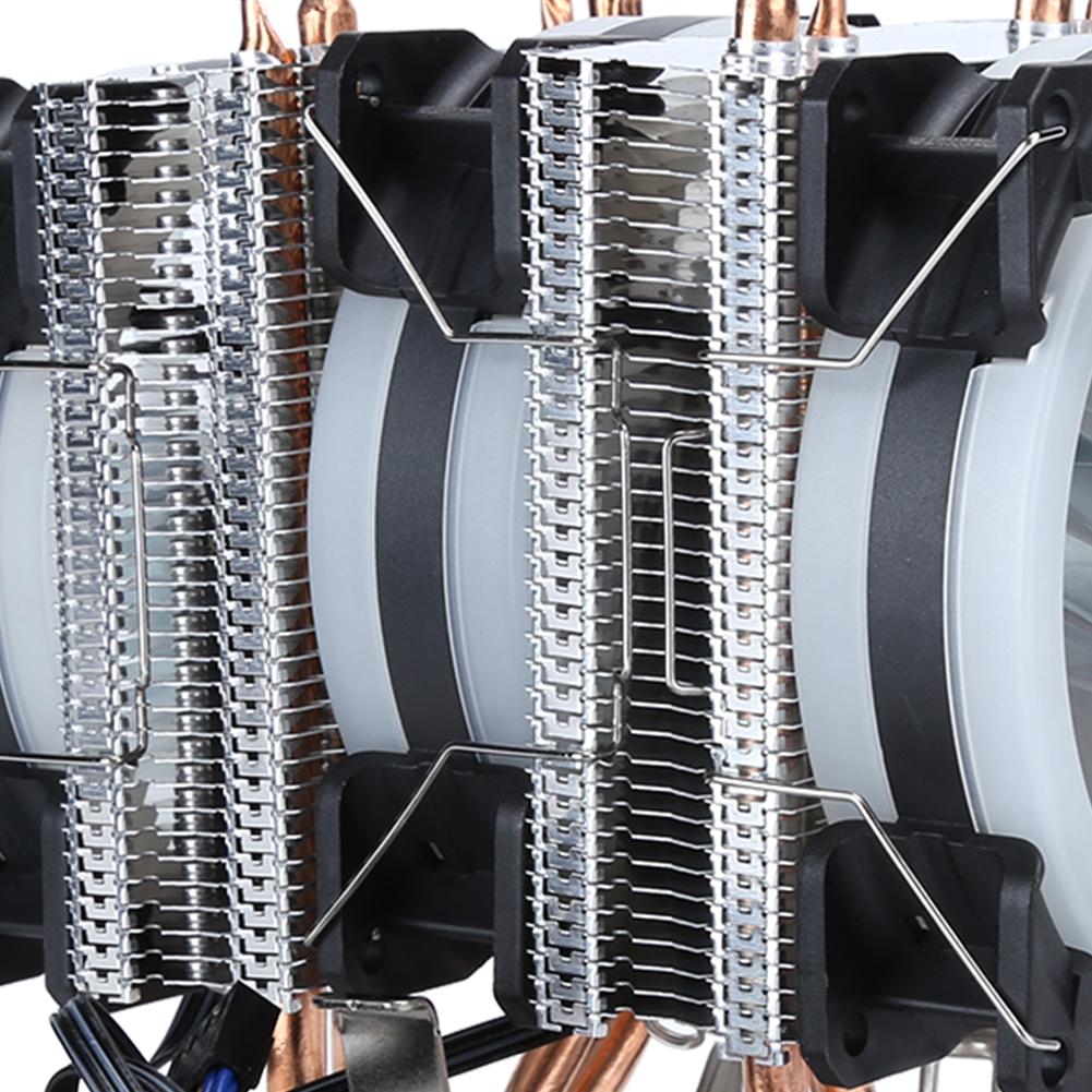 Buy Cpu Cooler 4 Brass Tube 3Rgb Fan 4 Pin Cpu Cooler Fan For Intel/Amd ...