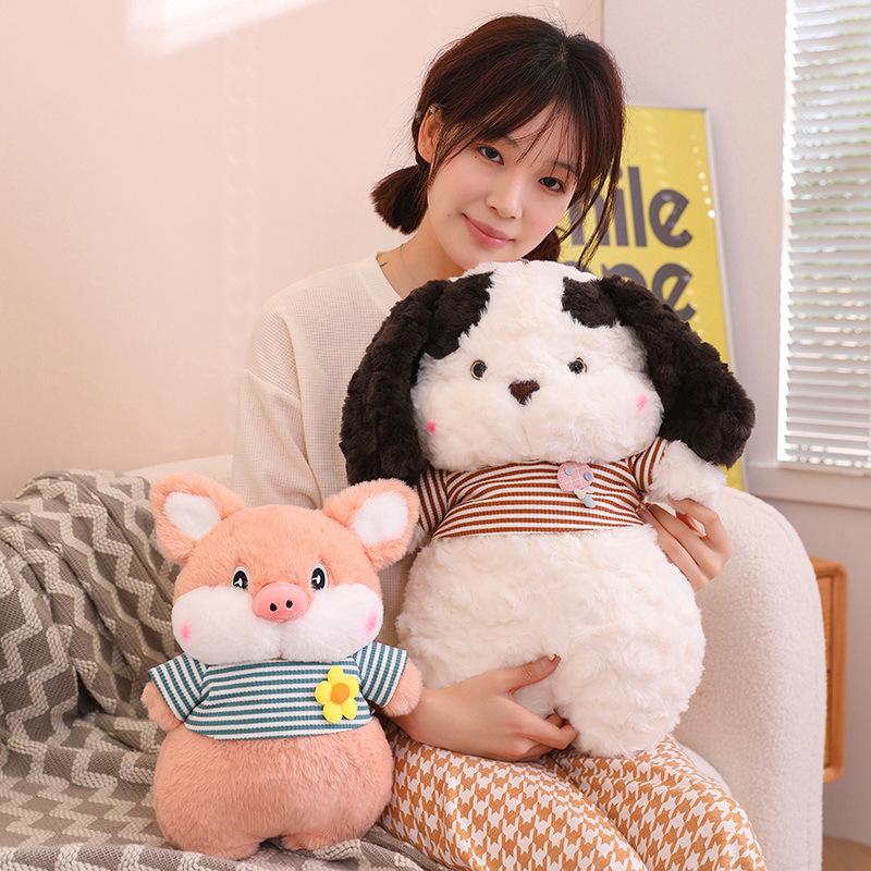 Cheap 35/50cm Cute Pig Dog Plush Toy Lovely Fluffy Stuffed Animal ...