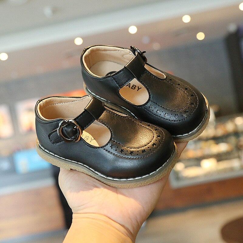 Buy Black Brown Girls Shoes Basic Mary Janes Kids Shoes Flats Basic ...