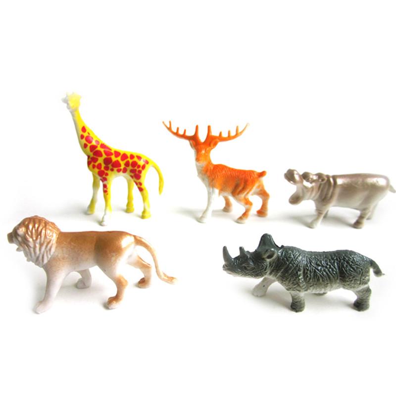 Buy 8Pcs Plastic Zoo Animal Figure Tiger Leopard Hippo Giraffe Kids ...