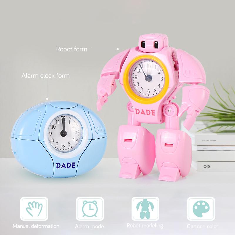 Buy Child Robot Alarm Clock Kid Toy Deformation Robot Table Clocks ...
