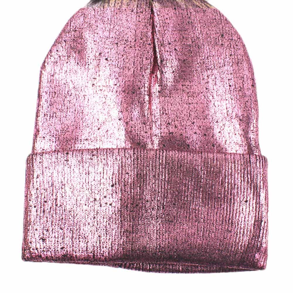 Buy Fashion Unisex Solid Color Hot Stamping Pinstrip Knit Cap Warm Cap ...