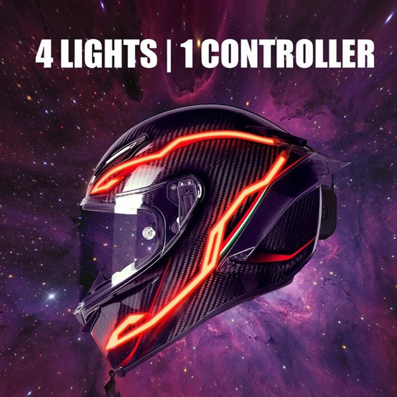Buy Motorcycle LED Night Riding Signal Helmet EL Cold Light 4Mode Led ...