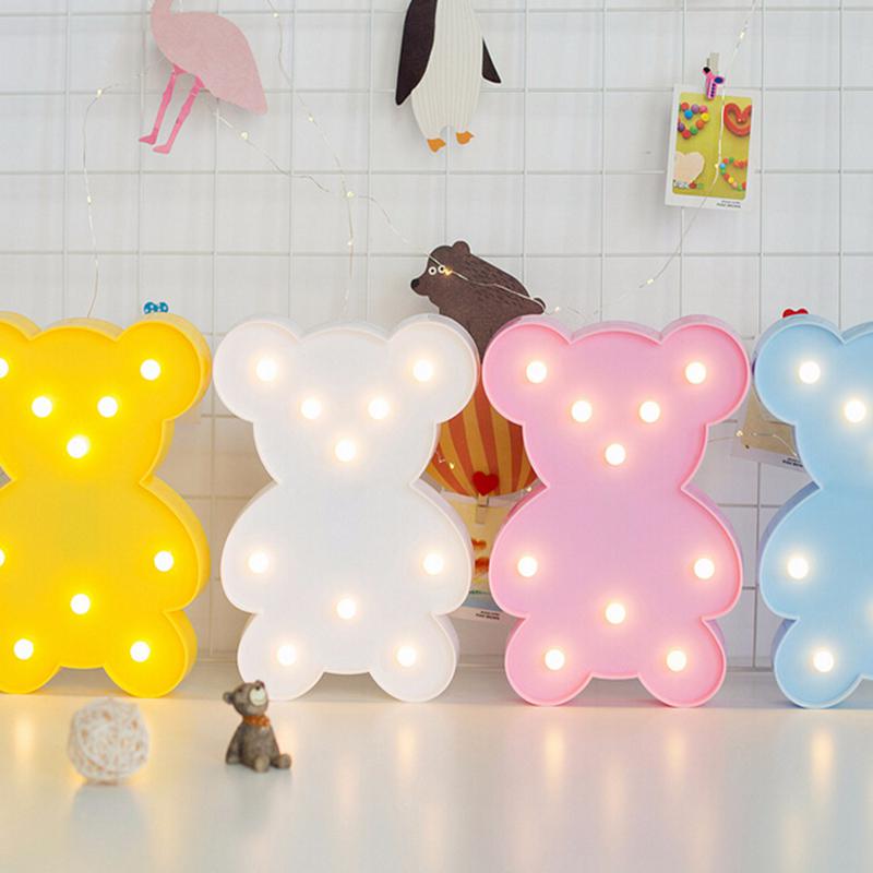 Buy 3D LED Bears Night Lights Cartoon Table Lamp Christmas Home Decor ...