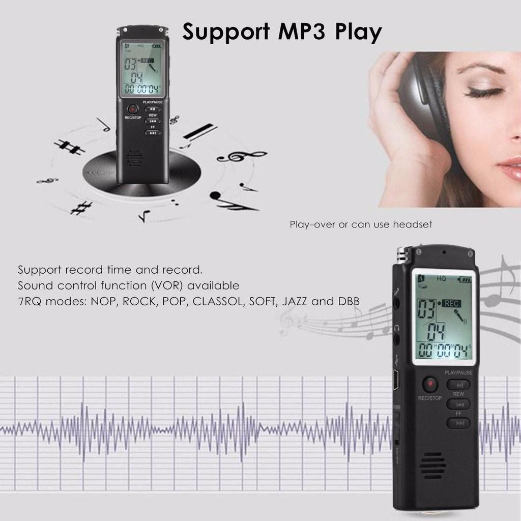 Buy 8GB Voice Recorder Rechargeable LCD Digital Audio Sound Recorder ...