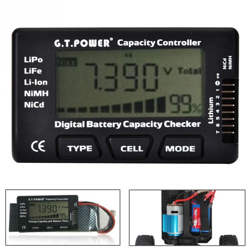 G.T.Power 2-7S Portable Digital Battery Capacity Checker Meter ...