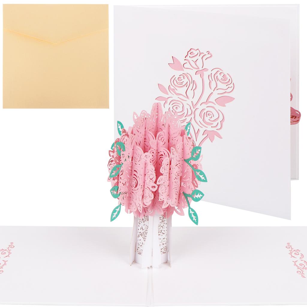Cheap 3D Three-Dimensional Card Creative Rose Mother'S Day Card | Joom