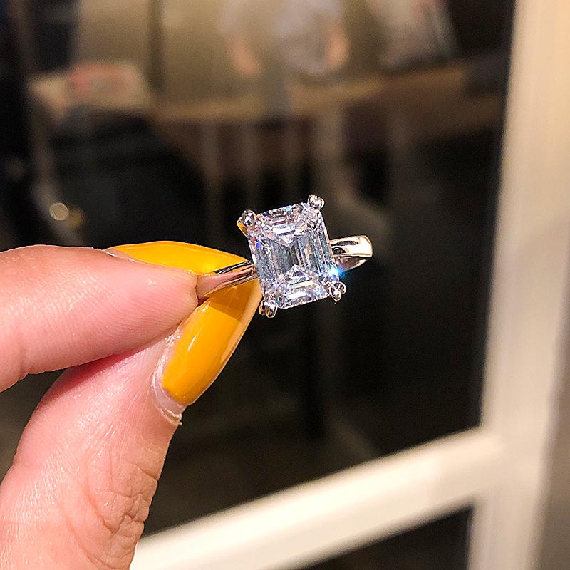 Cheap Classic Charm Women's Geometric Square Ring Bridal Engagement ...