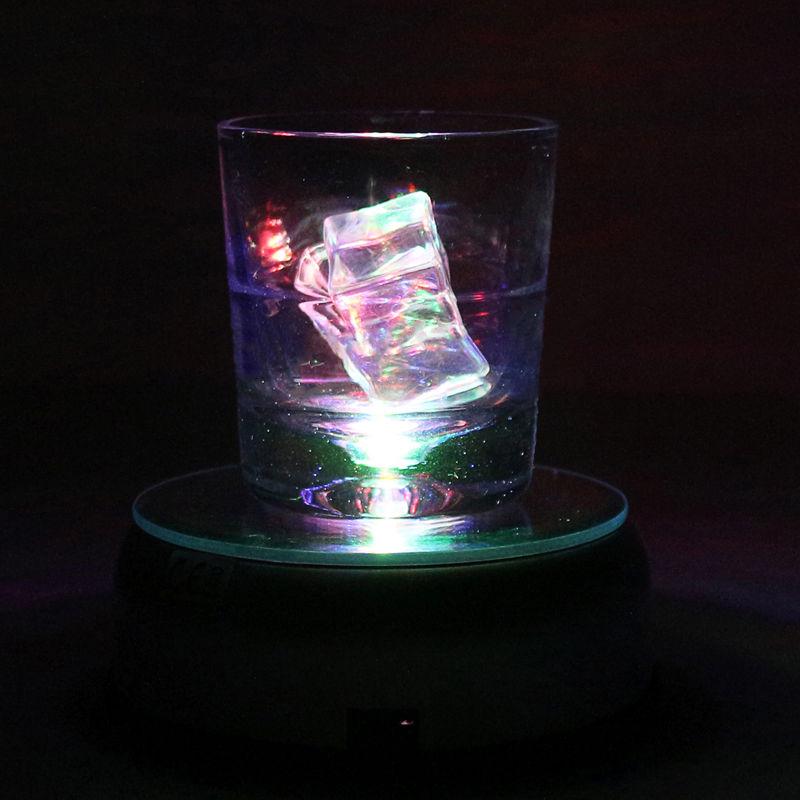 Buy Rotating Crystal Display Base Stand 7 LED Colorful Light Ornament ...