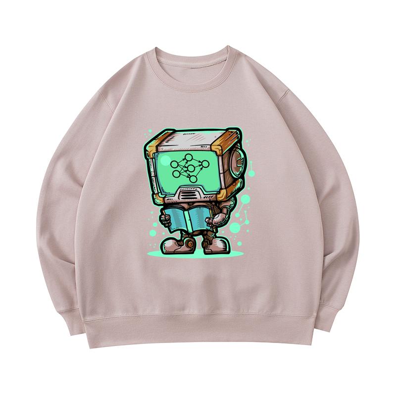 Cheap Men's 300 GSM 100% Cotton Sweatshirt Machine Learning Robot Print ...