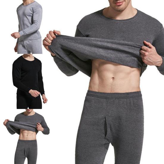 Buy 2Pcs/Set Winter Men Nighty Set Elastic Waist Long Sleeve Great ...