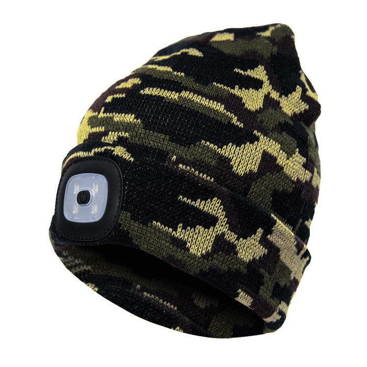 Buy Unisex Autumn Winter Led Lighted Cap Warm Beanies Outdoor Fishing ...