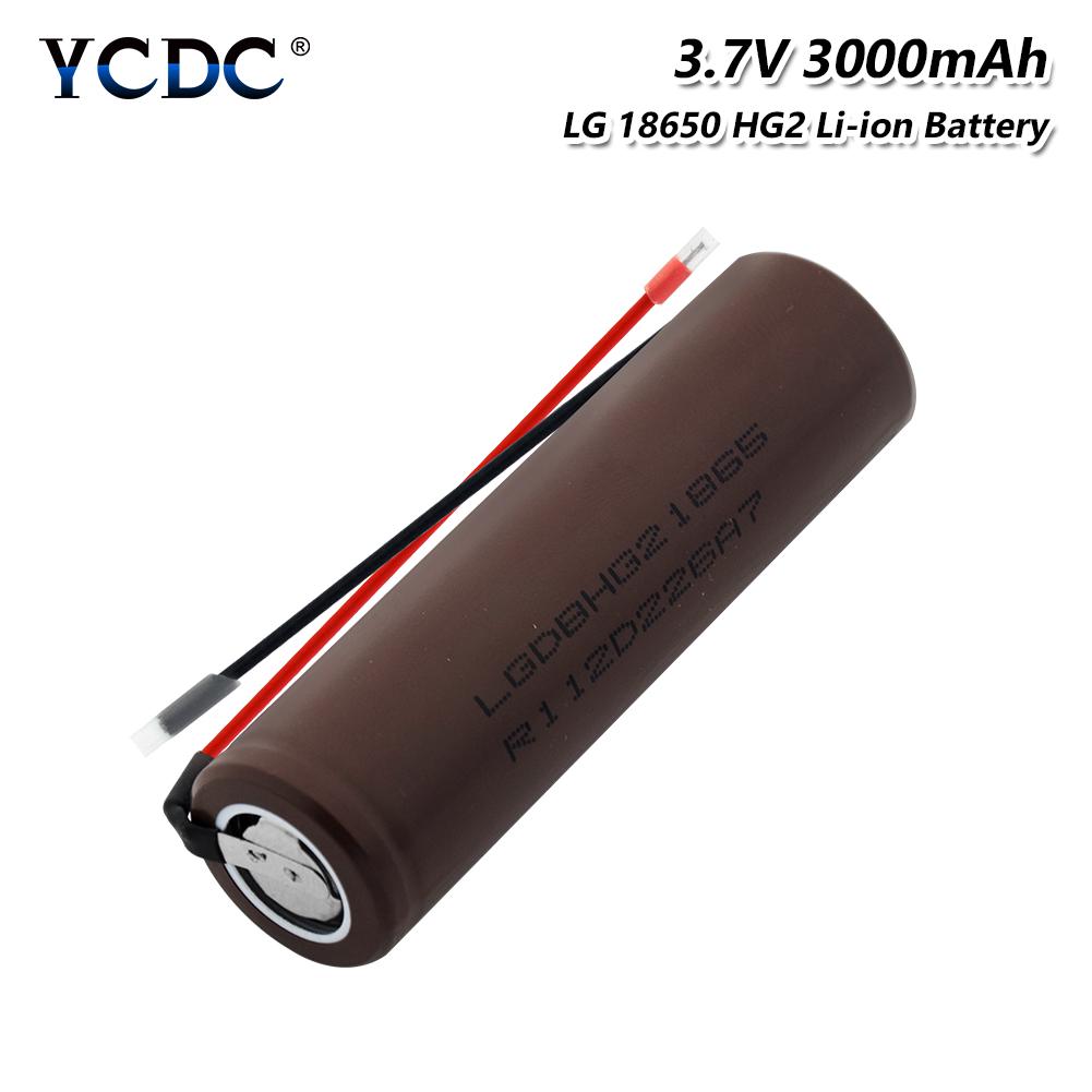 Buy 3.7V 3000mAh High Drain 20A LG 18650 HG2 Lithium Rechargeable ...