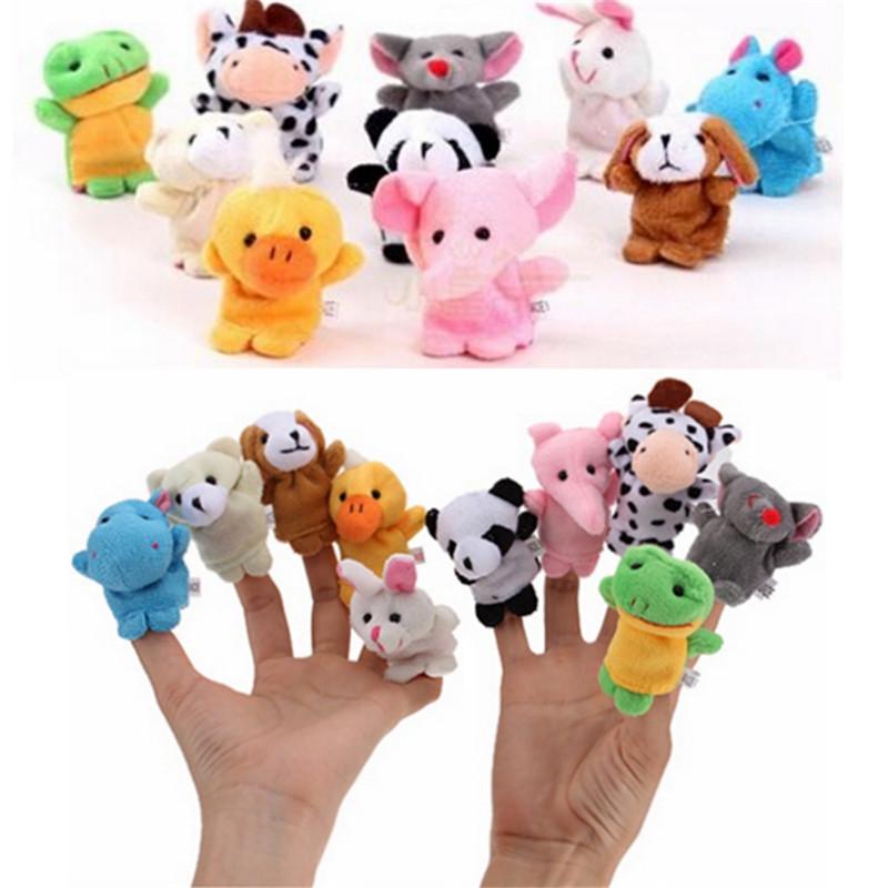 Buy 10pcs /Set Zoo Farm Animal Finger Puppets Plush Cloth Baby Toys Bed ...