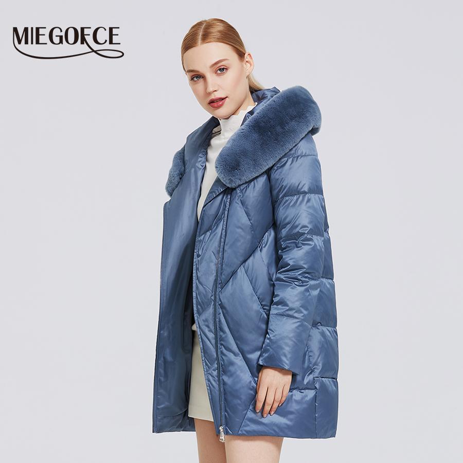 Buy MIEGOFCE Winter New Women's Cotton Coat With Stylish Fur Collar Rex ...