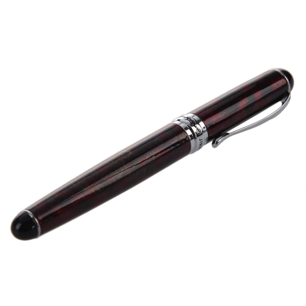 Jinhao X750 Deep Red Pen Medium Fine Nib Ink Fountain Pen Office ...