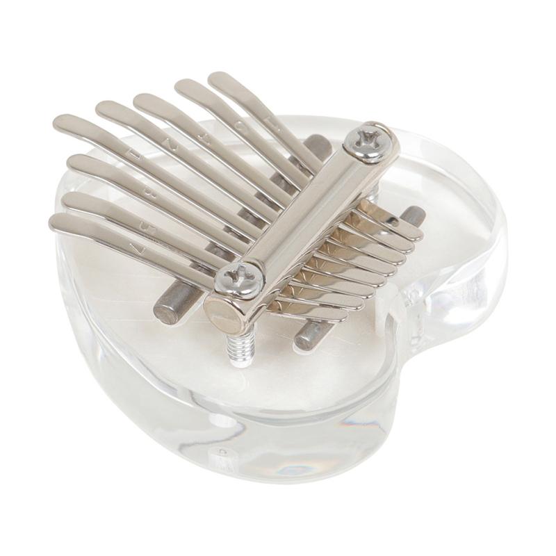 Acrylic Mini Kalimba 8 Tone Thumb Piano Crystal Heart-shaped Oval ...