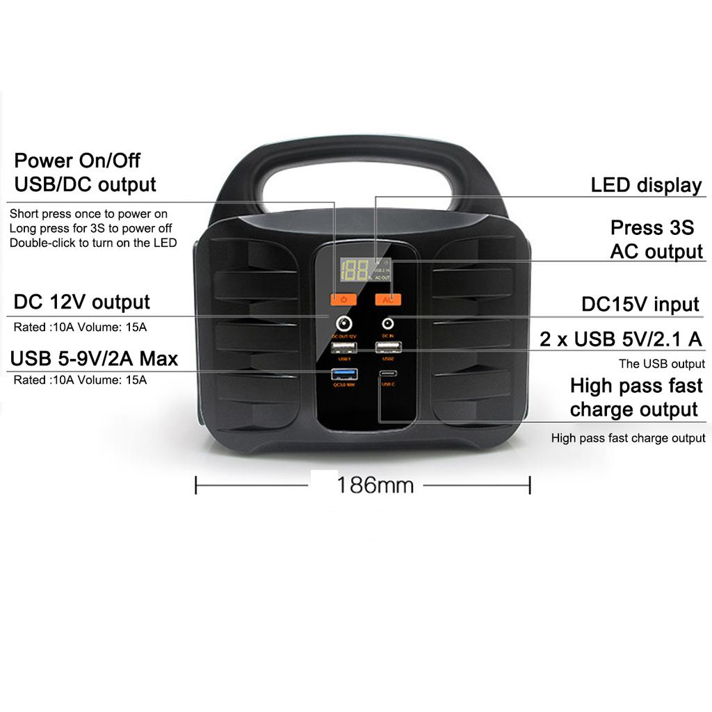 Buy 155Wh 42000Mah Solar Generator Battery Charger 220V Portable Power ...