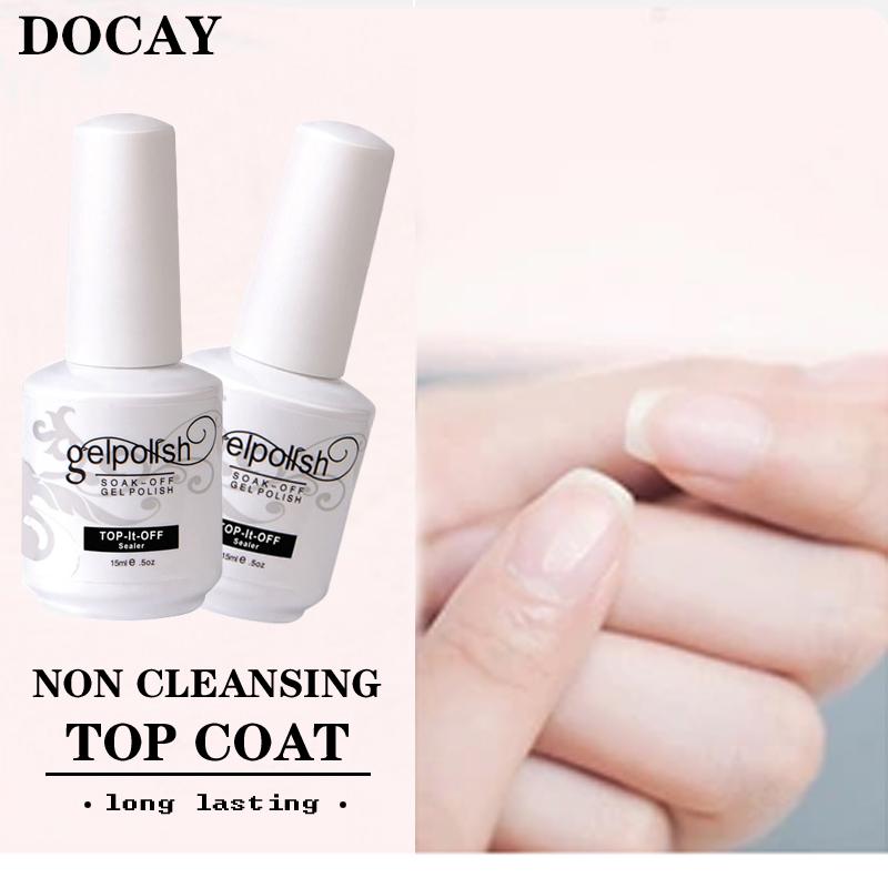 Top Coat Nail Art Gel Polish 15ML Base Top Coat Gel Matt Nail Varnish ...