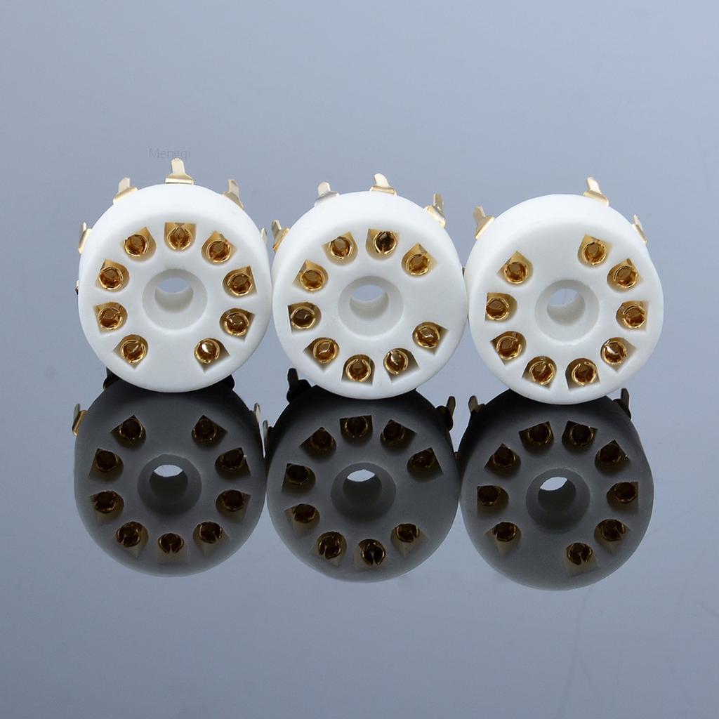 Buy 6pcs 9Pin Gold Plated PCB Mount Ceramic Tube Socket For 12AX7/12AU7 ...