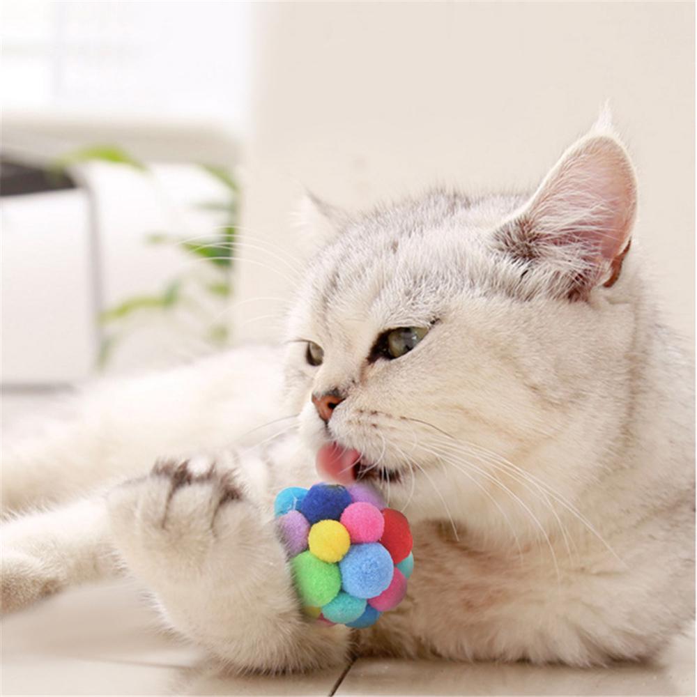 Buy Rainbow Cat Toy Ball Interactive Bouncy Balls For Pets Colorful Pet ...