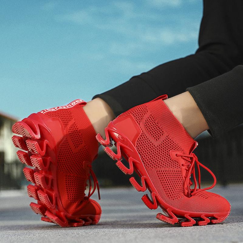 Buy Damping Fashion Blade Sole Large Size Fly-knit Men's Sneakers ...