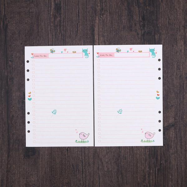 2pcs Filler Paper 6 Holes A5 Size Loose Leaf Colorful Planner Paper ...